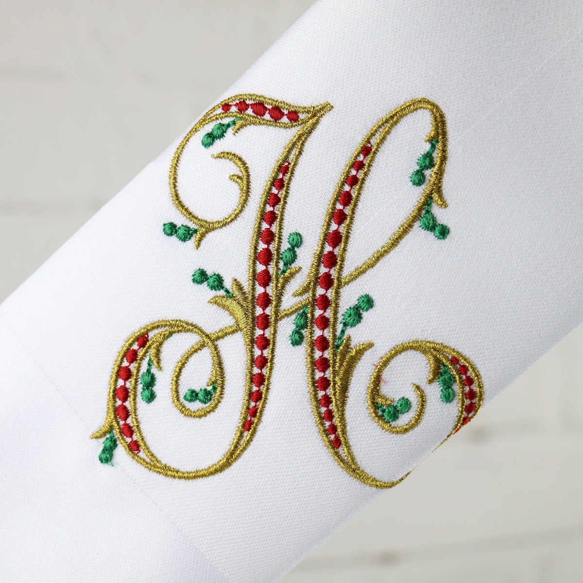 Set of 6 Monogrammed Christmas Napkins – JuliaEmbroidery